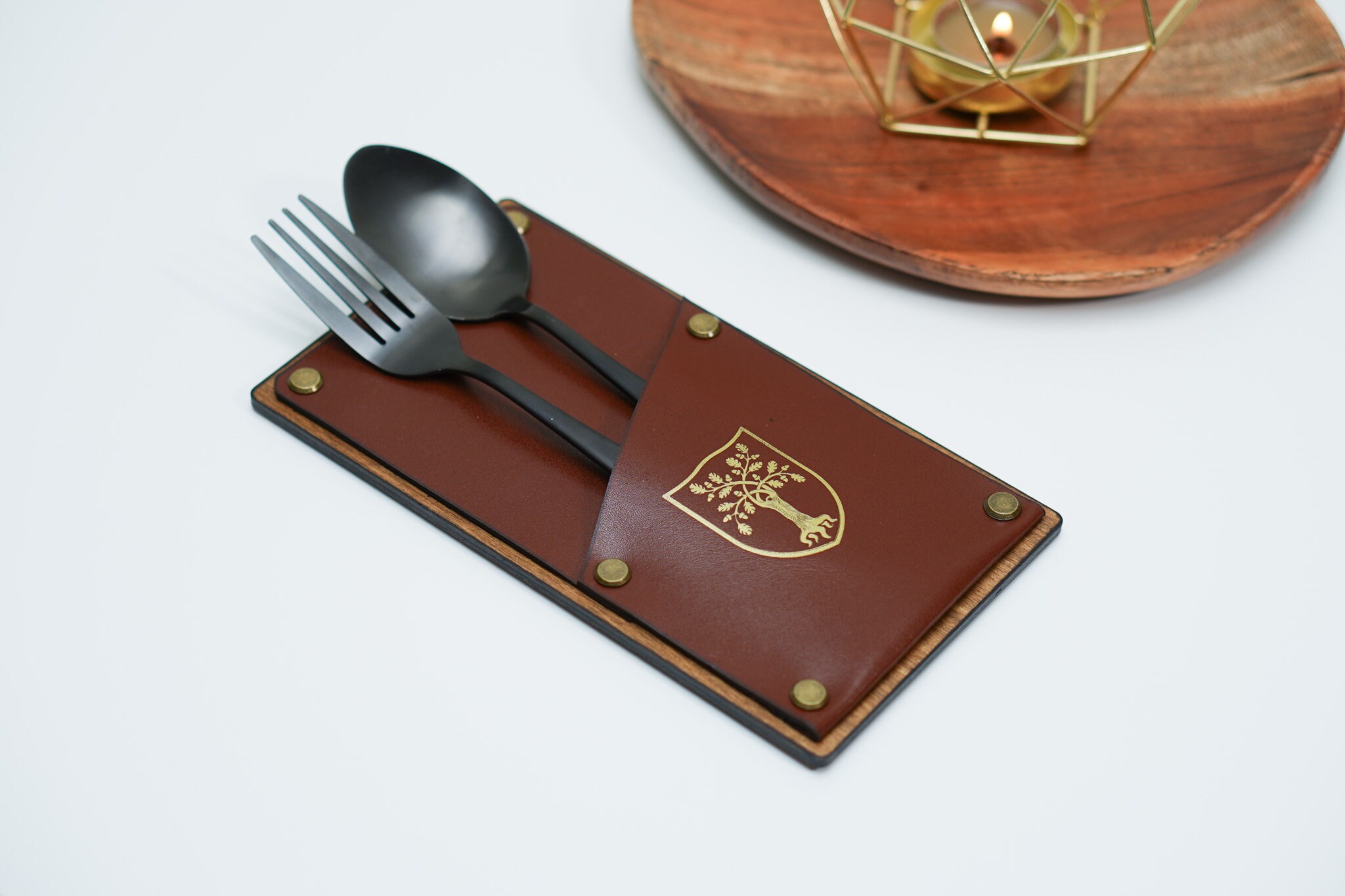 Leather Cutlery Pouch, Personalized Cutlery Holder, Spoon Fork Knife ...