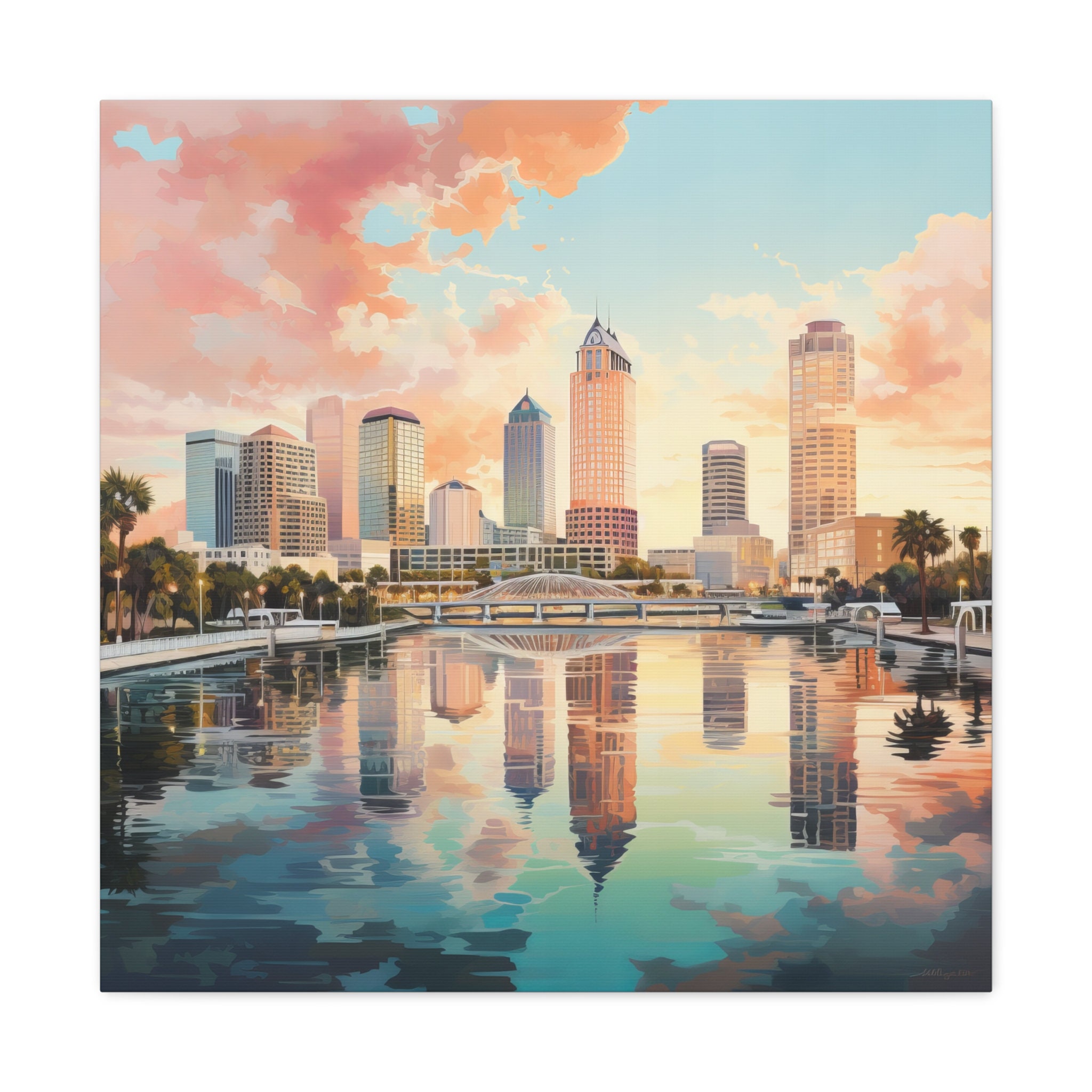Downtown Tampa, City Skyline, Tampa Art, Tampa Canvas Art, City of ...