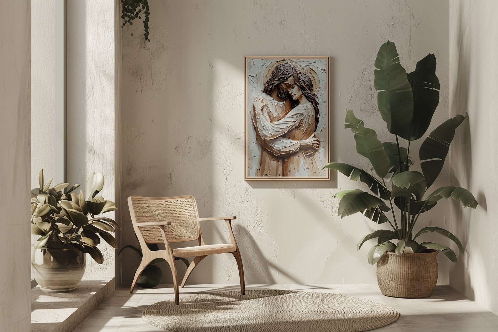 Jesus Hugging Woman | Heavenly Embrace | Spiritual Painting | Christian ...