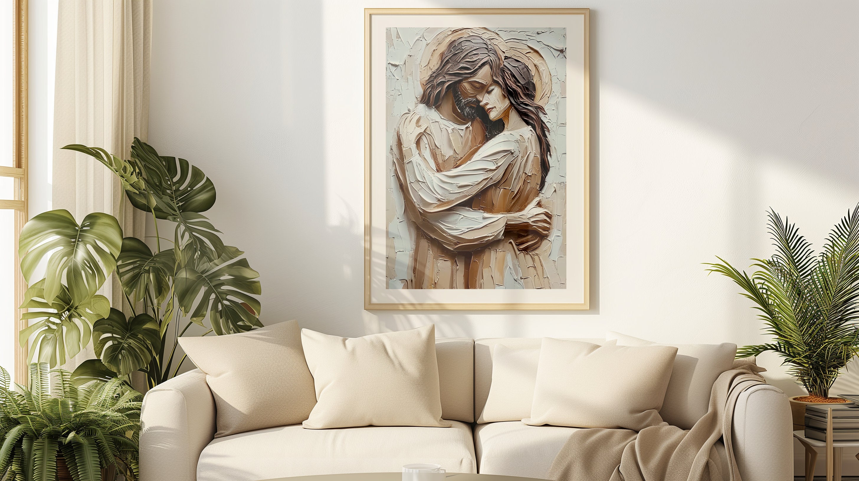 Jesus Hugging Woman | Heavenly Embrace | Spiritual Painting | Christian ...