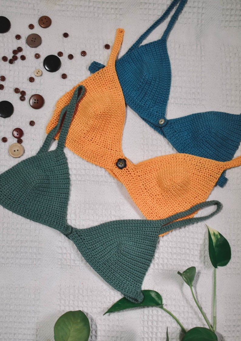 Super Easy Crochet Pattern the Button Bra Beginner's Friendly, All ...
