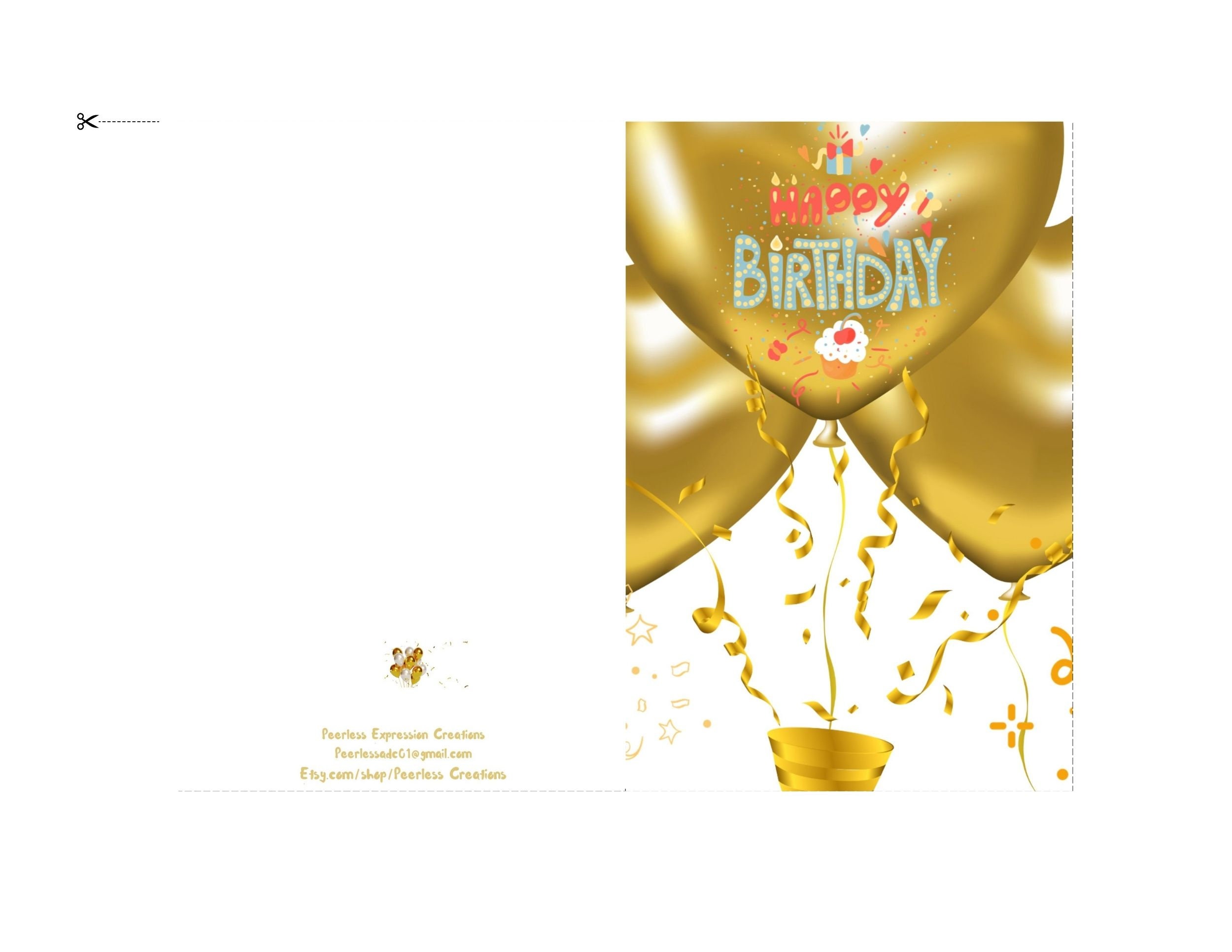 Digital Birthday Card Happy Birthday Card Printable Birthday - Etsy