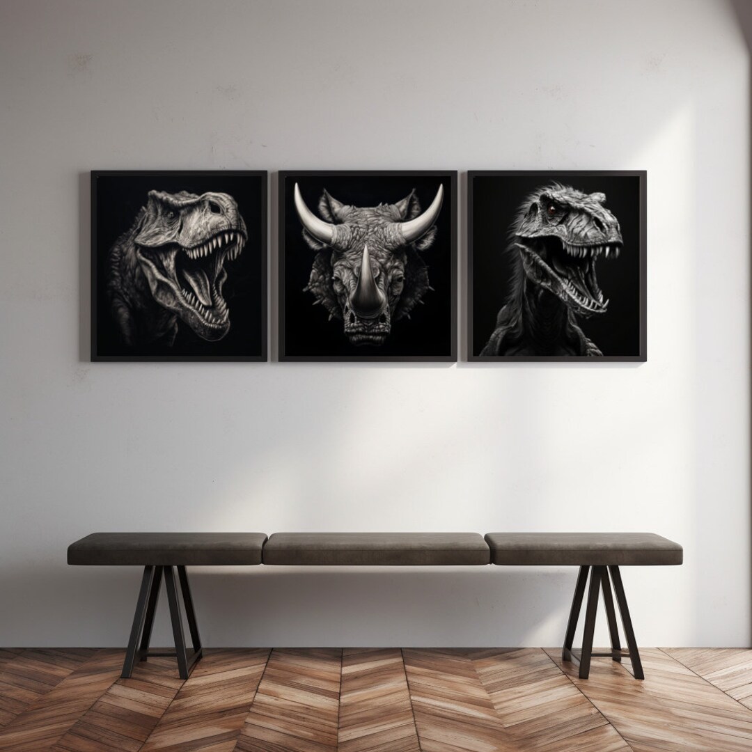 Trex Wall Art, Dinosaur Poster, Tyrannosaurus, Triceratops ...