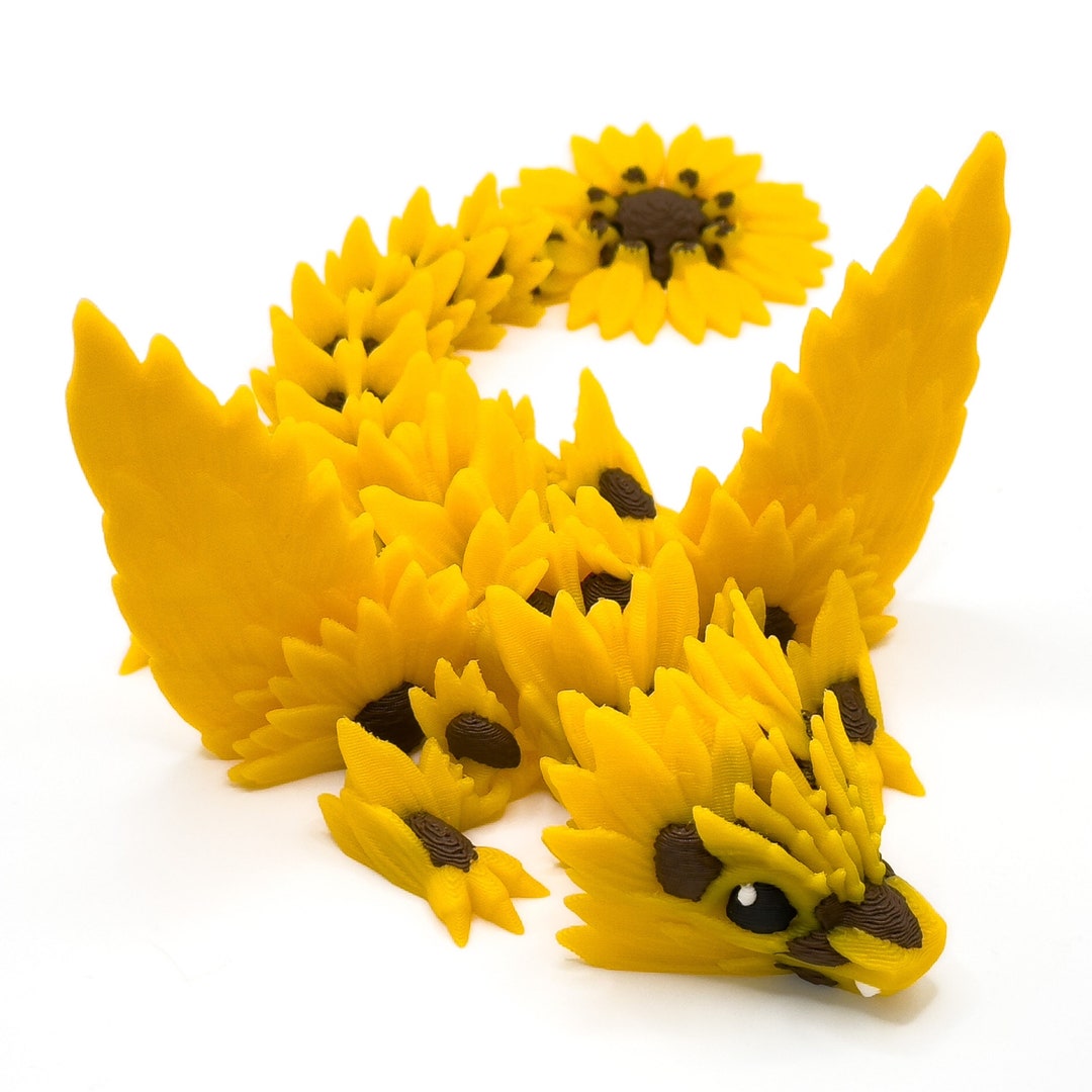 Baby Winged Sunflower Dragon 3D Printed Articulated Dragon - Etsy
