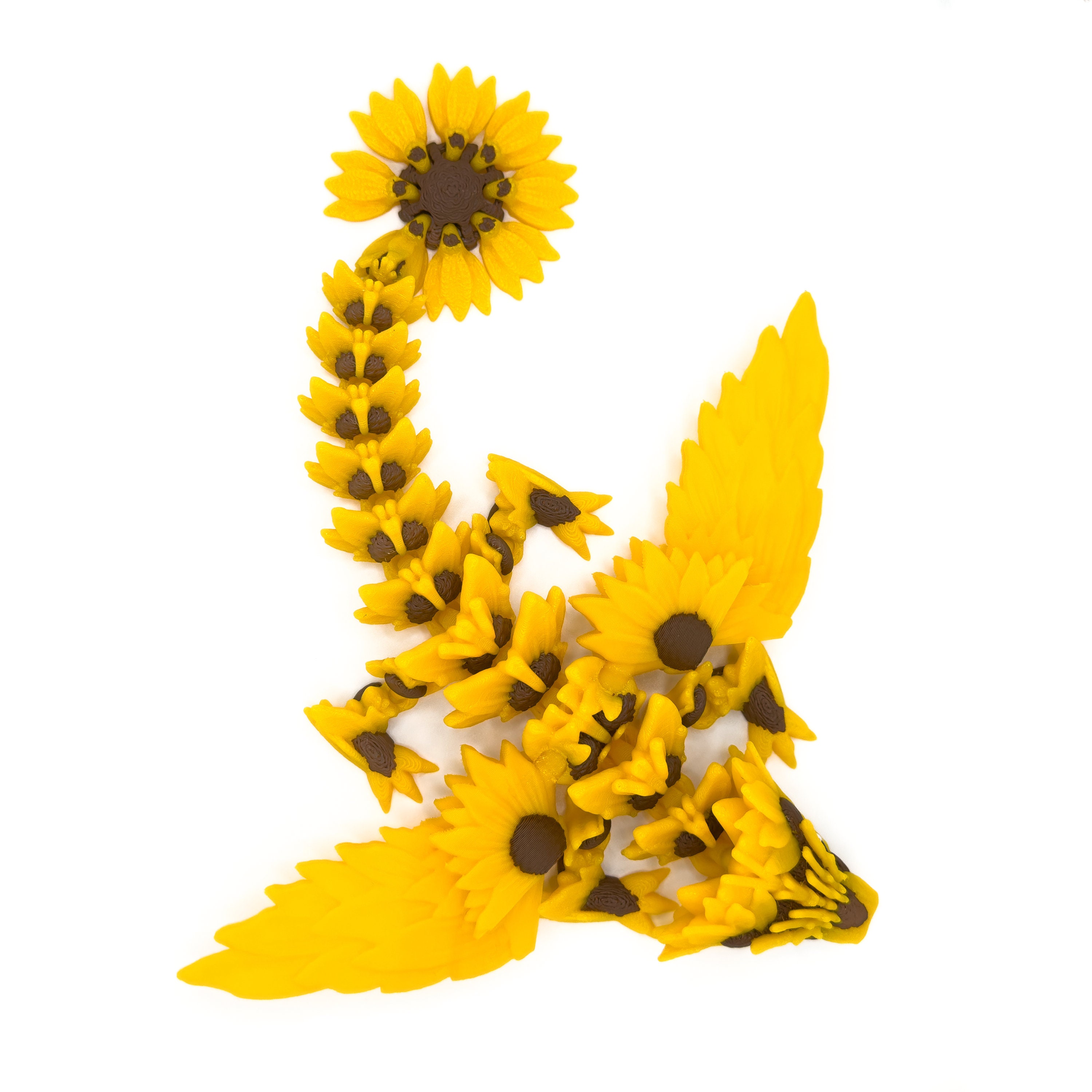 Baby Winged Sunflower Dragon - 3D Printed, Articulated Dragon - Etsy