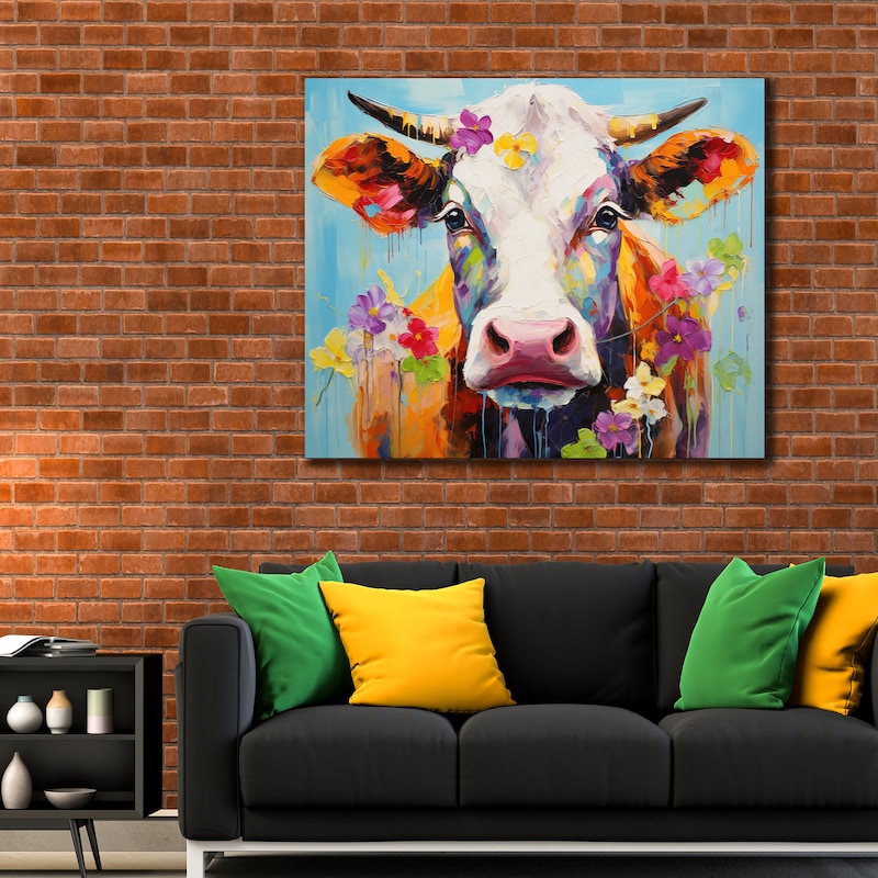 Cow Painting Canvas - Etsy