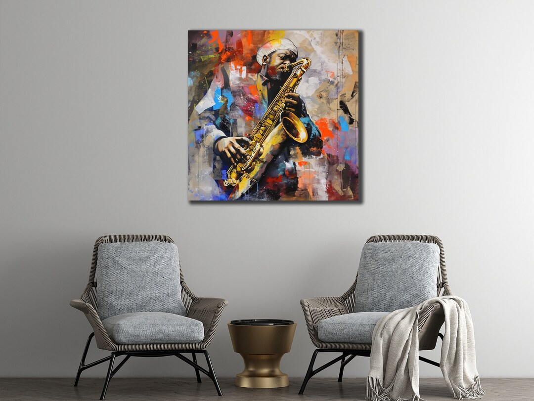 Saxophone Canvas Art, Musician Paintings on Canvas, Jazz Singer Home ...