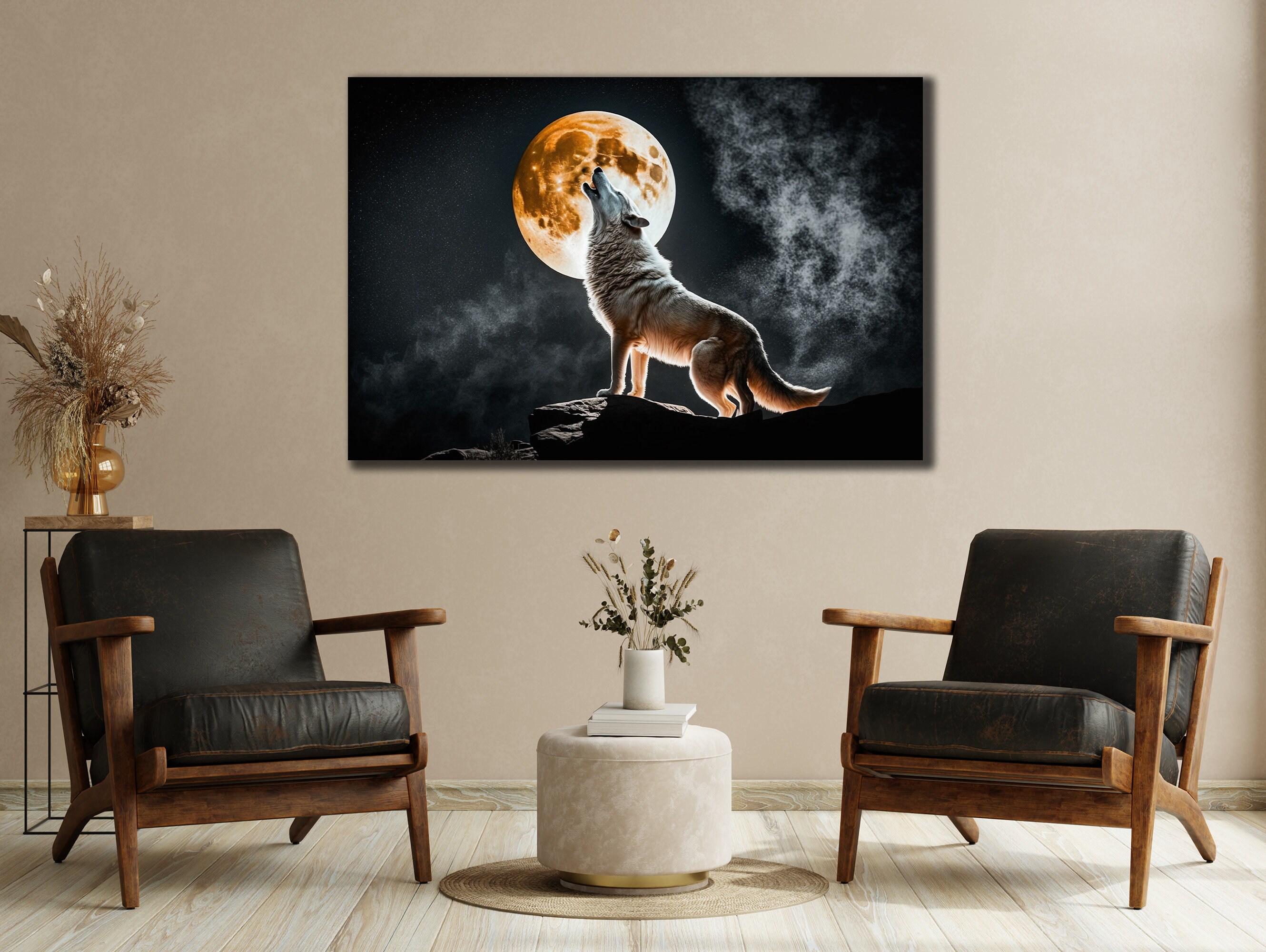 Wolf Canvas Wall Art, Animals Wall Decor, Dining Room Decor, Print ...