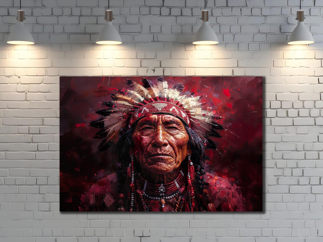 Native American Canvas Art Print, Ethnic Living Room Decor - Etsy