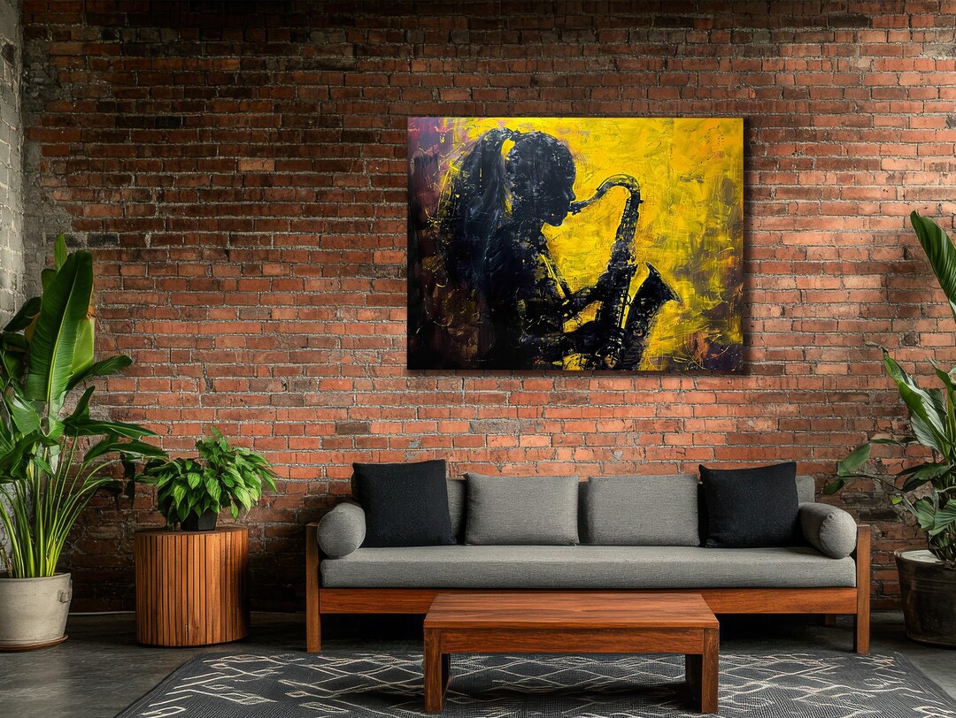 Saxophone Canvas Art Print, Girl Wall Art, Music Canvas Wall Art ...