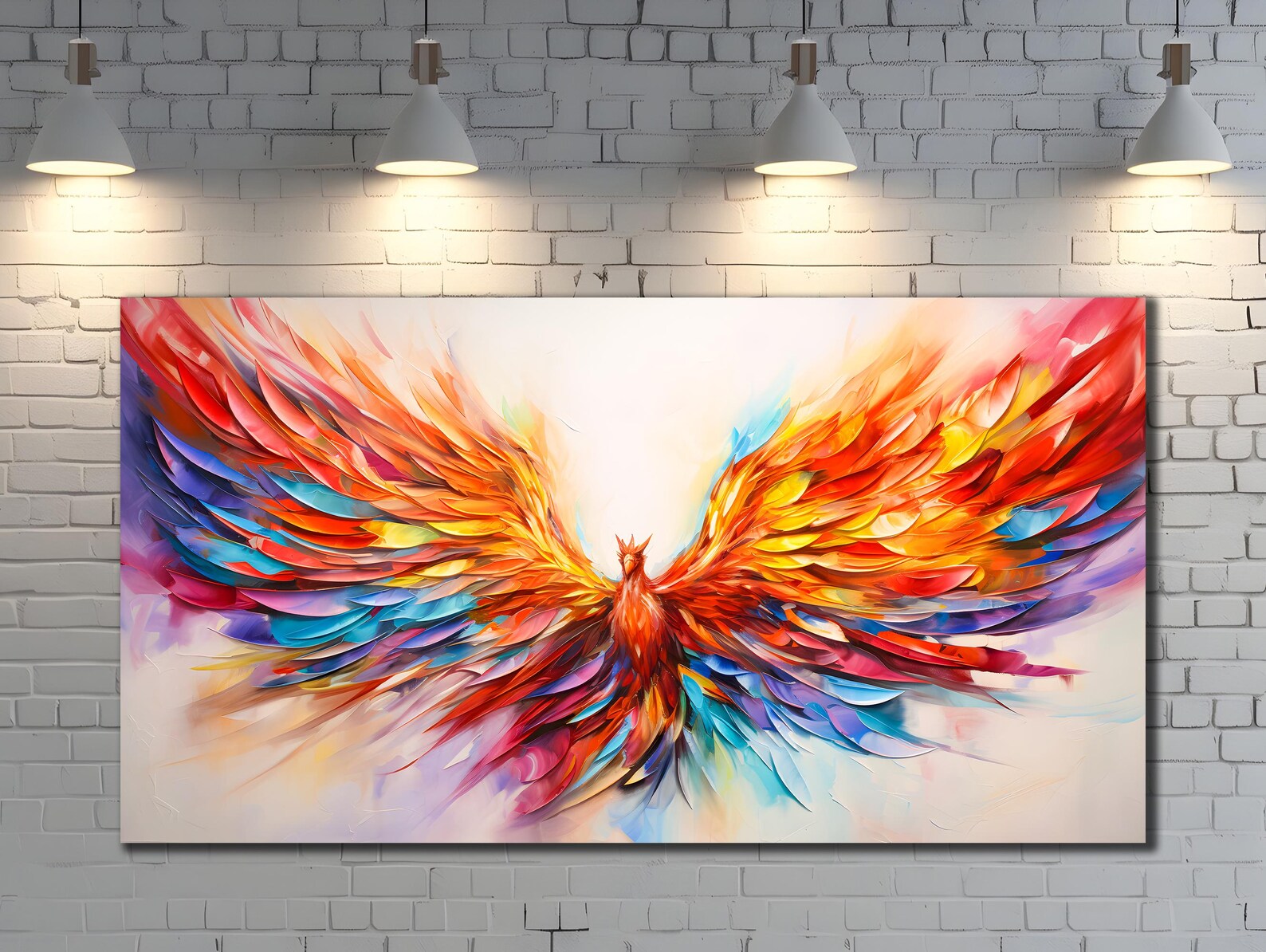 Phoenix Bird Canvas Art: Colorful Simurgh Print, Wall Hanging - Etsy