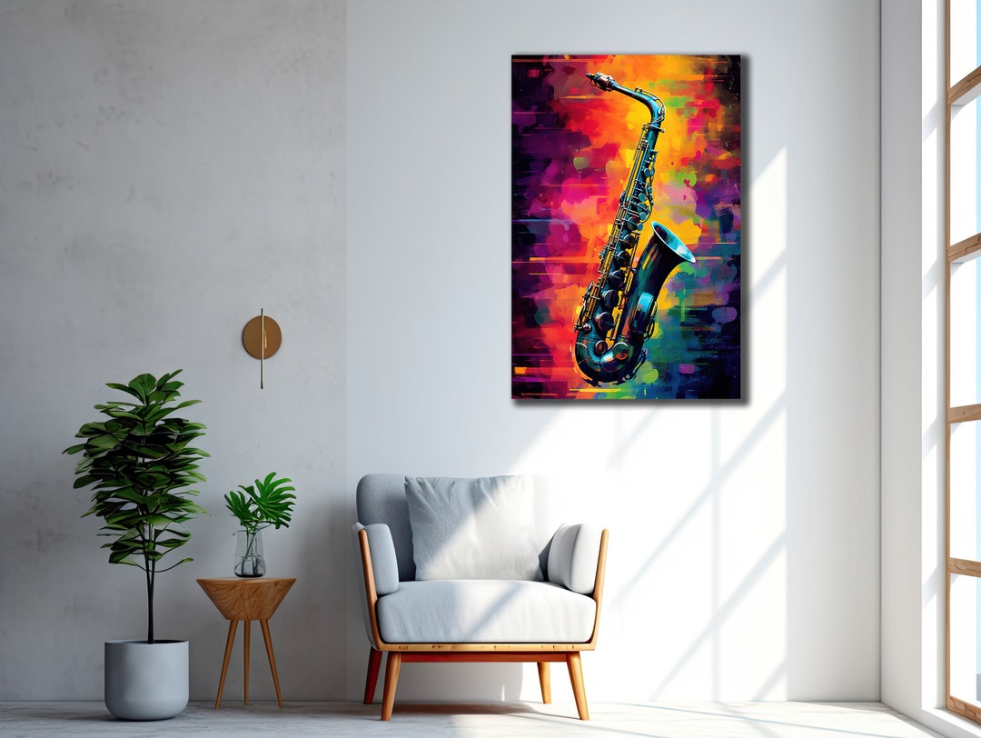 Colorful Saxophone Canvas Art Print: Music Wall Decor - Etsy