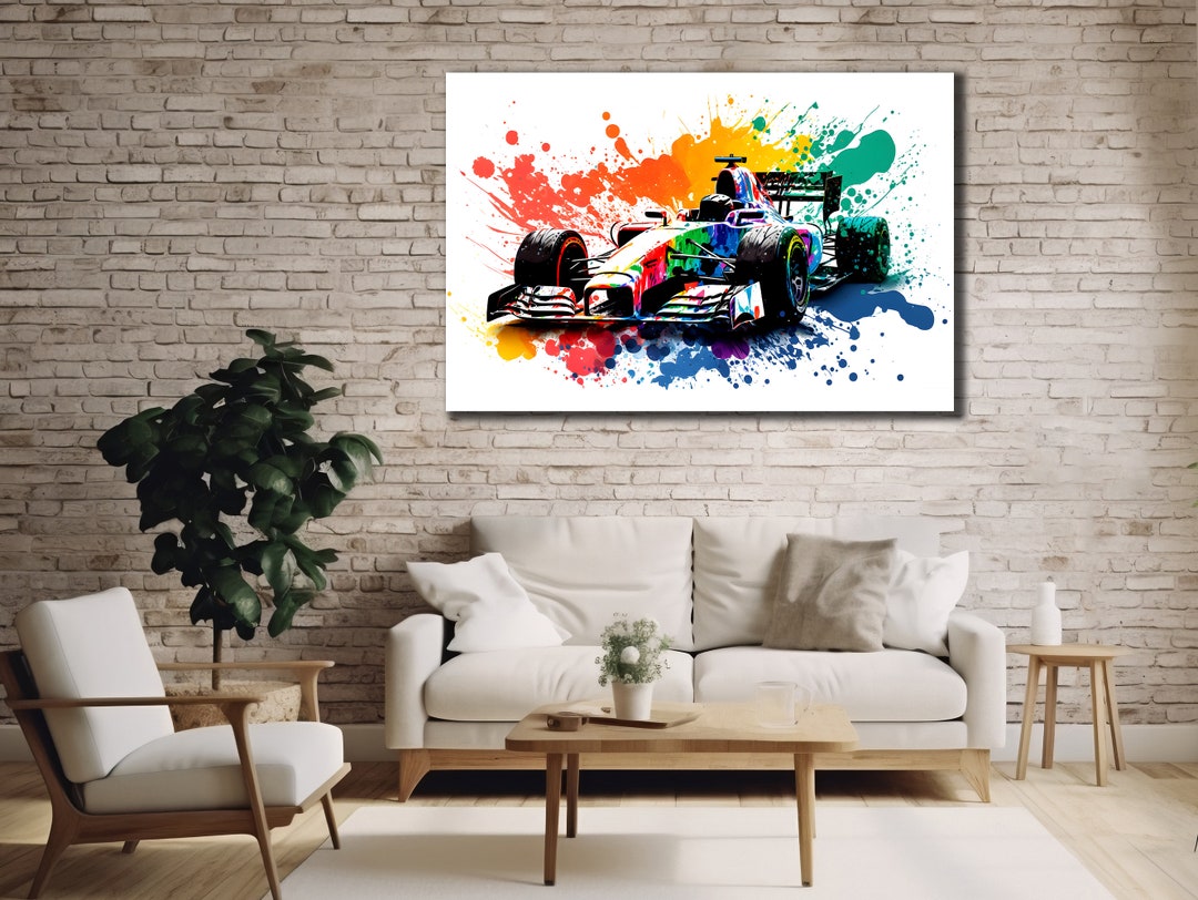 Formula 1 Canvas Art: Colorful Car Wall Decor - Etsy