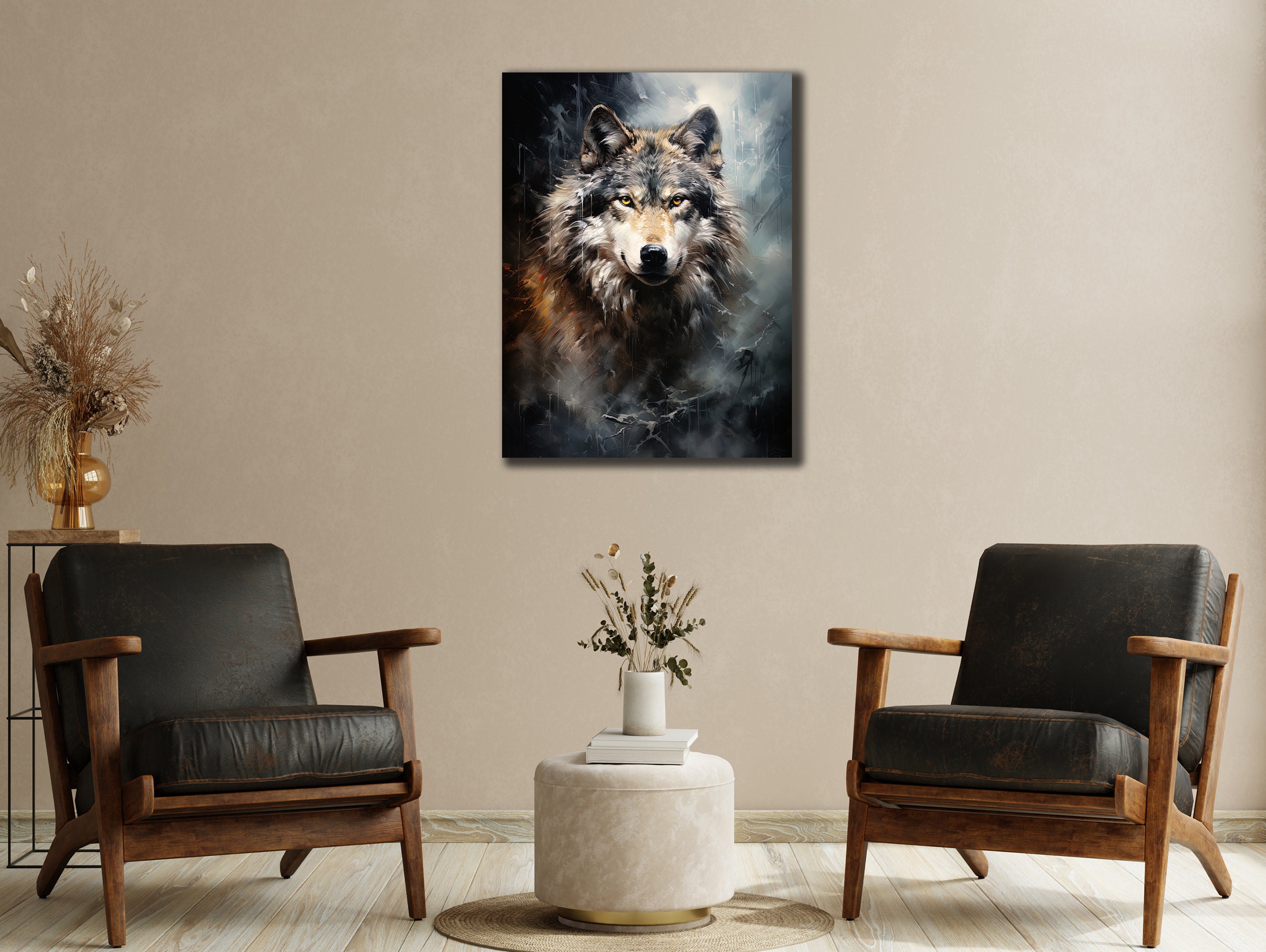 Wolf Canvas Wall Art, Animals Wall Decor, Dining Room Decor, Print ...