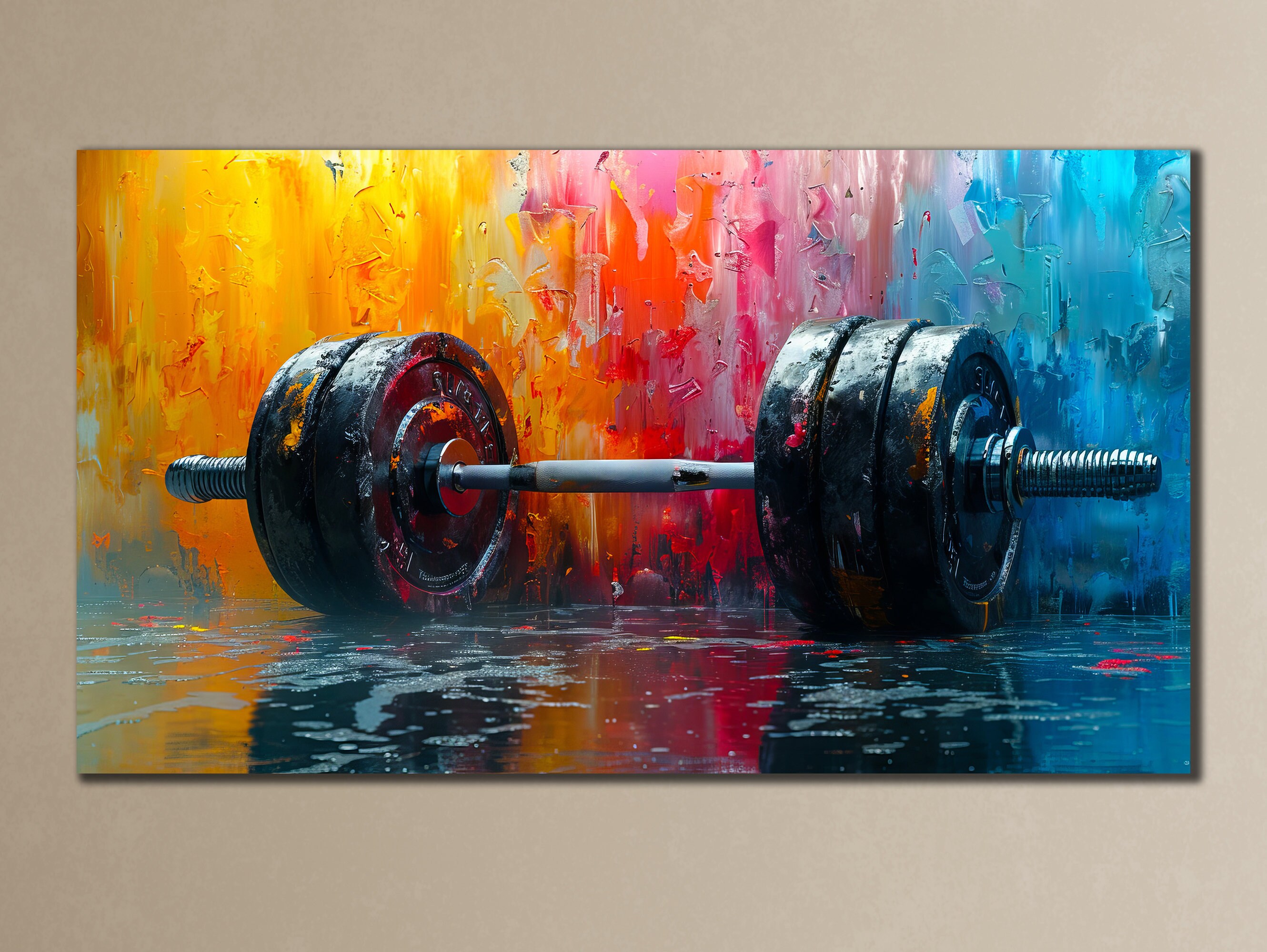 Graffiti Barbell Canvas Print: Gym Wall Art, Fitness Decor - Etsy