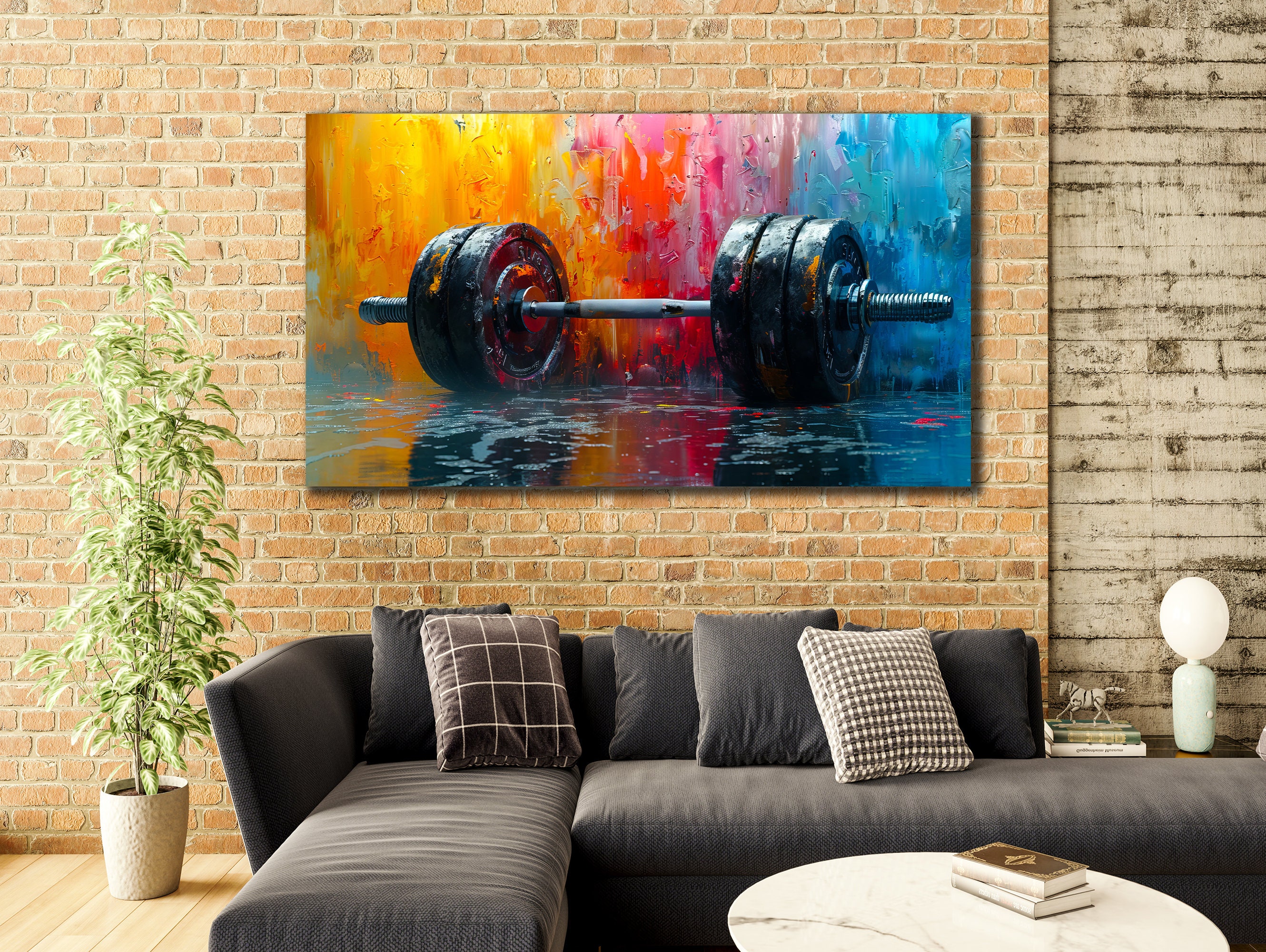 Graffiti Barbell Canvas Print: Gym Wall Art, Fitness Decor - Etsy