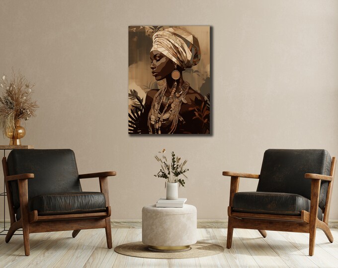 African Women Wall Art, African Wall Art, Abstract Canvas Art, Ethnic Woman Canvas Art, Ethnic ...