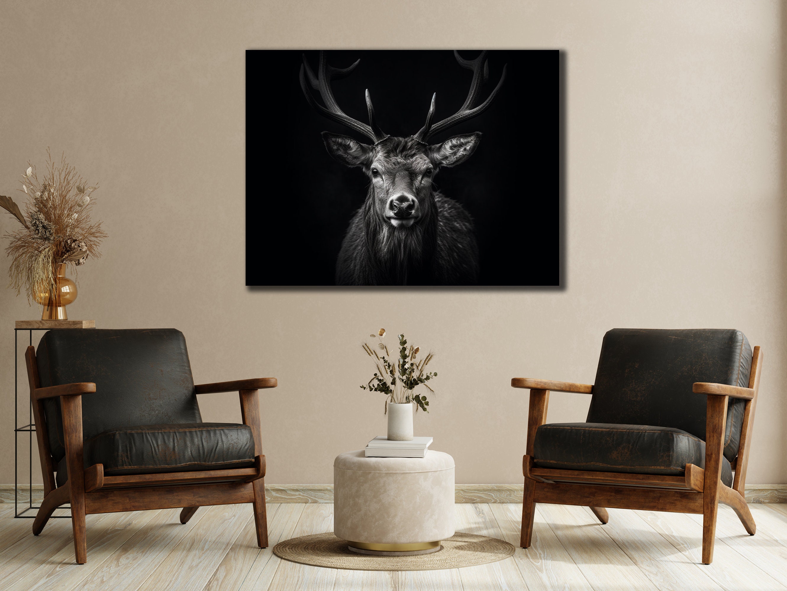 Deer Art Print, Deer Wall Art, Animal Wall Art Prints, Deer Canvas Wall ...