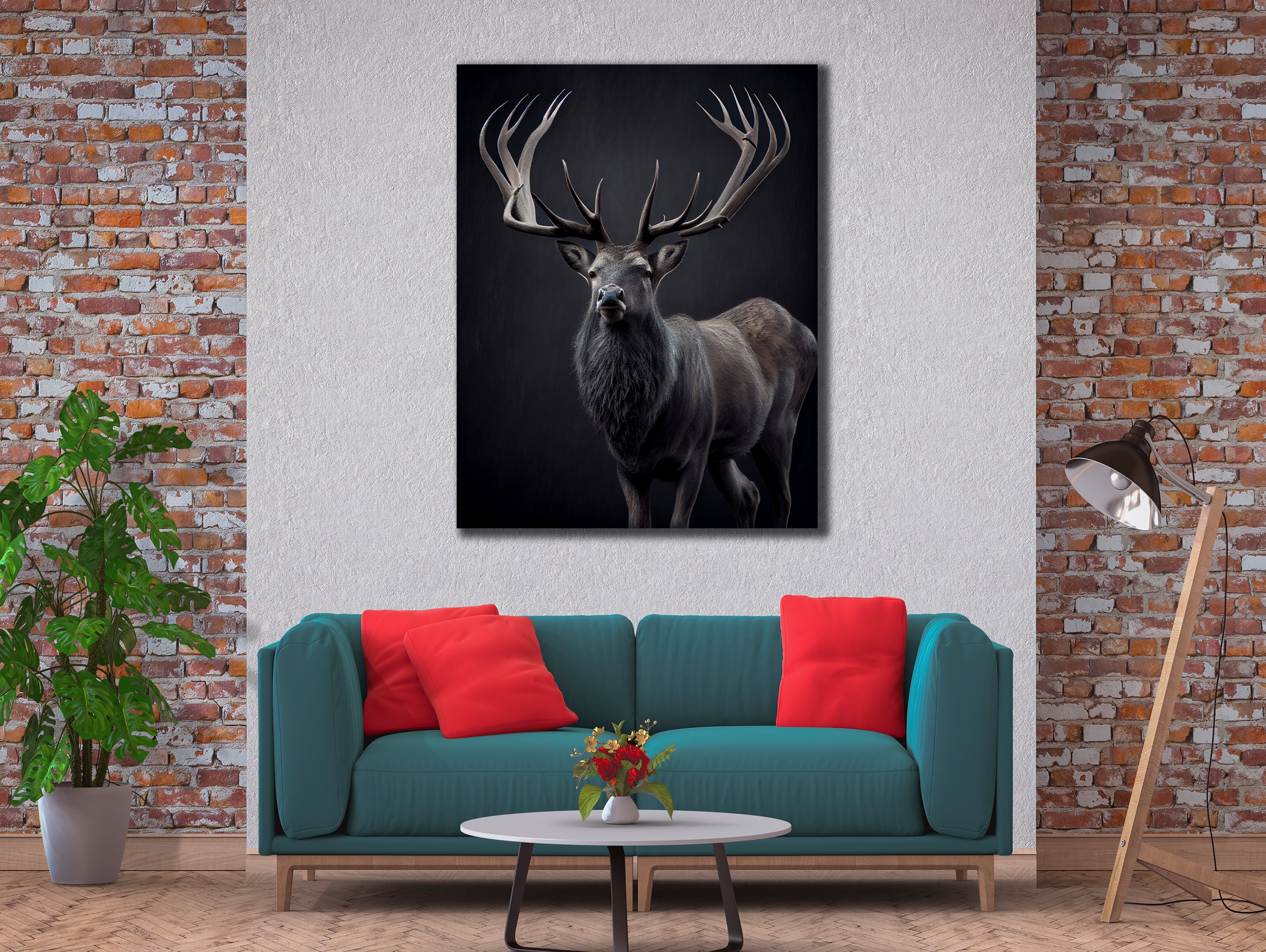 Deer Art Print, Deer Wall Art, Animal Wall Art Prints, Deer Canvas Wall ...
