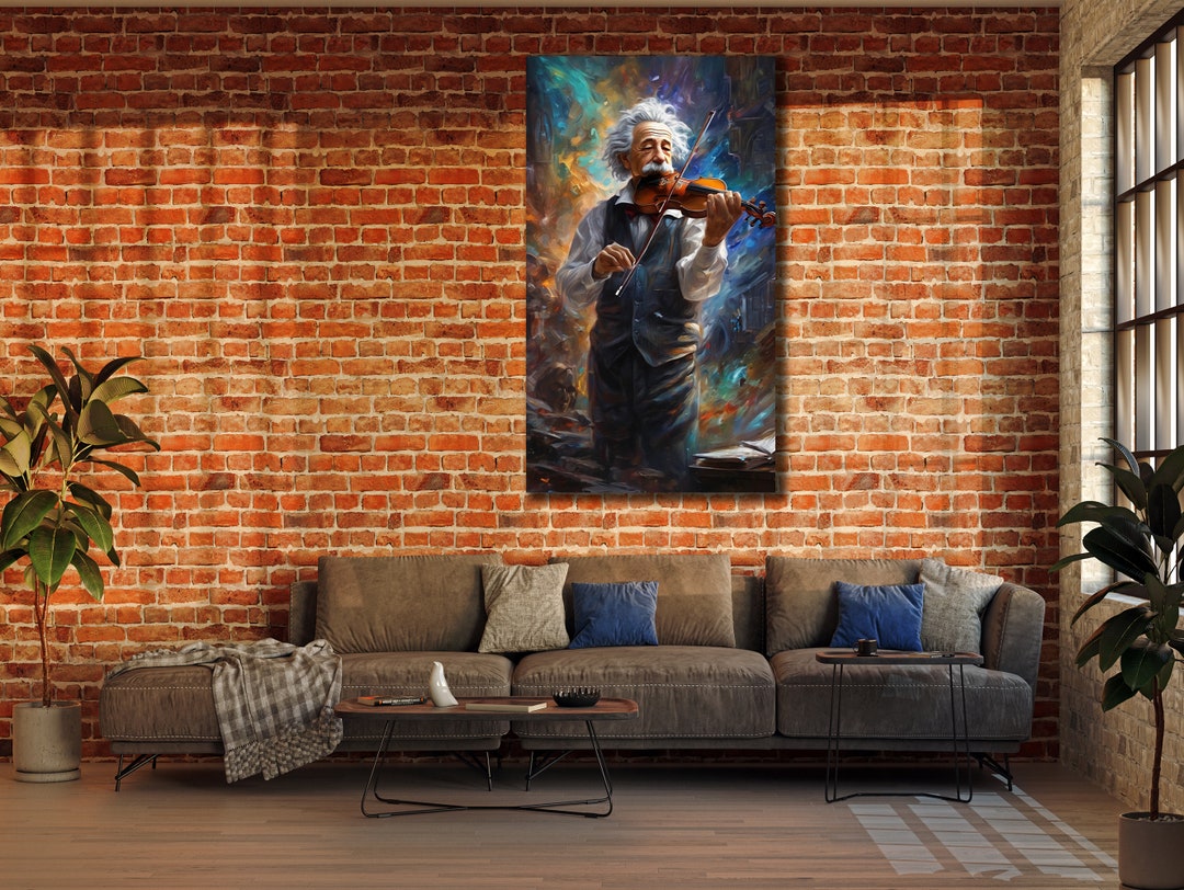 Albert Einstein Painting on Canvas, Scientist Wall Art, Albert Einstein ...