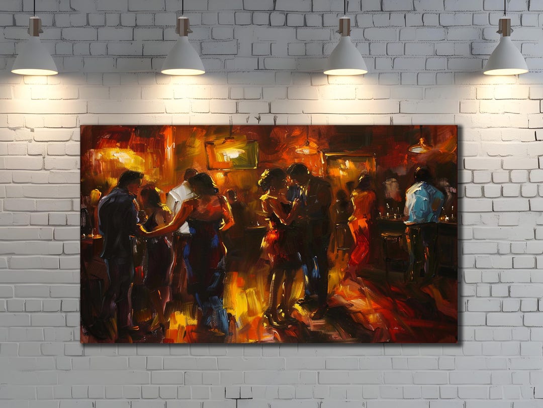 Jazz Club Painting, Dancing People Canvas Art Print - Etsy