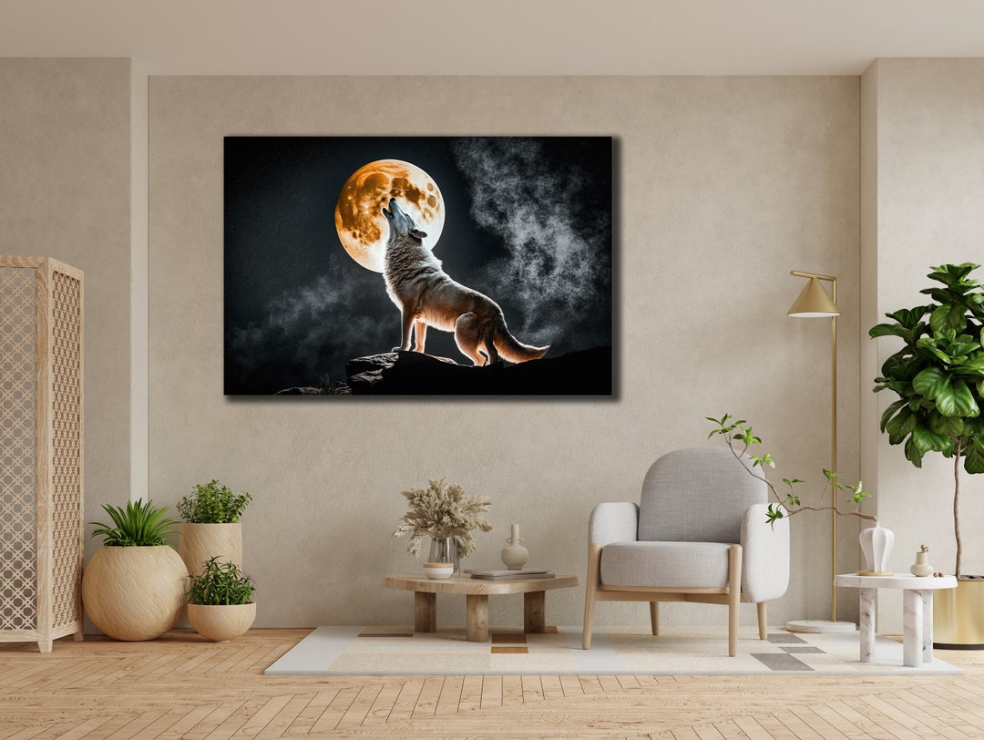 Wolf Canvas Wall Art, Animals Wall Decor, Dining Room Decor, Print ...