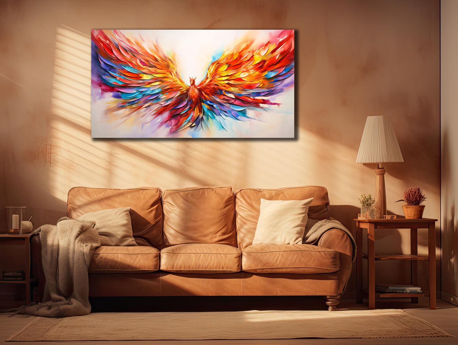 Phoenix Bird Canvas Art: Colorful Simurgh Print, Wall Hanging - Etsy