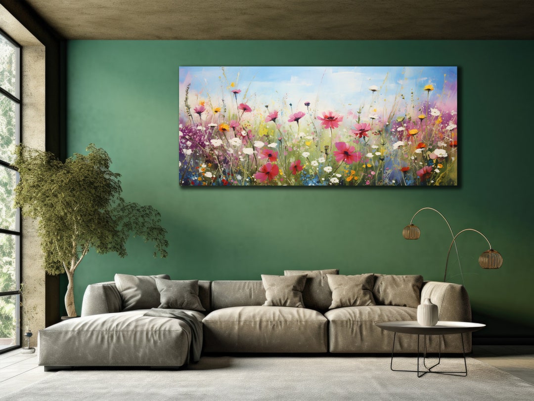 Colorful Flower Wall Art, Elegant Flower Wall Decor, Spring Floral ...