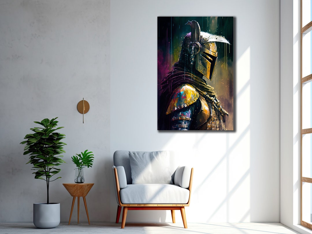 Gladiator Painting on Canvas, Greek Warrior Wall Art, Soldier Wall ...