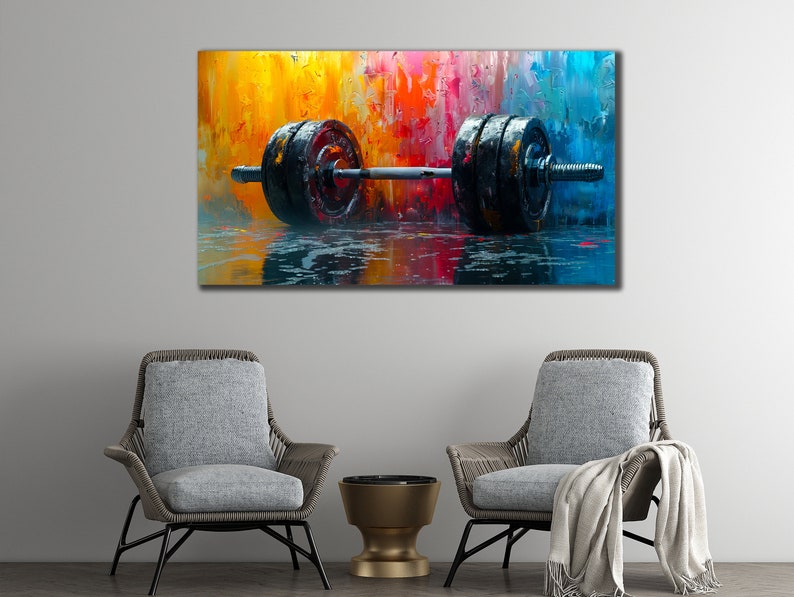 Graffiti Barbell Canvas Print: Gym Wall Art, Fitness Decor - Etsy