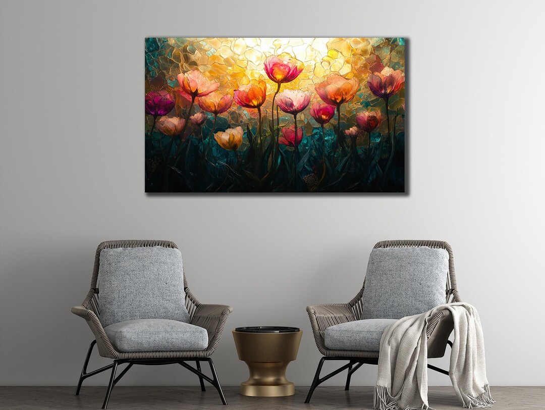 Colorful Flower Wall Art, Wildflower Wall Decor, Spring Floral Canvas ...