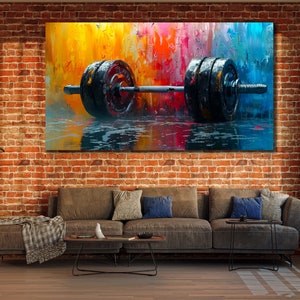 Graffiti Barbell Canvas Print: Gym Wall Art, Fitness Decor - Etsy