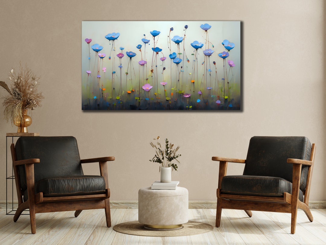 Colorful Flower Wall Art, Flower Wall Decor, Spring Floral Canvas Print ...