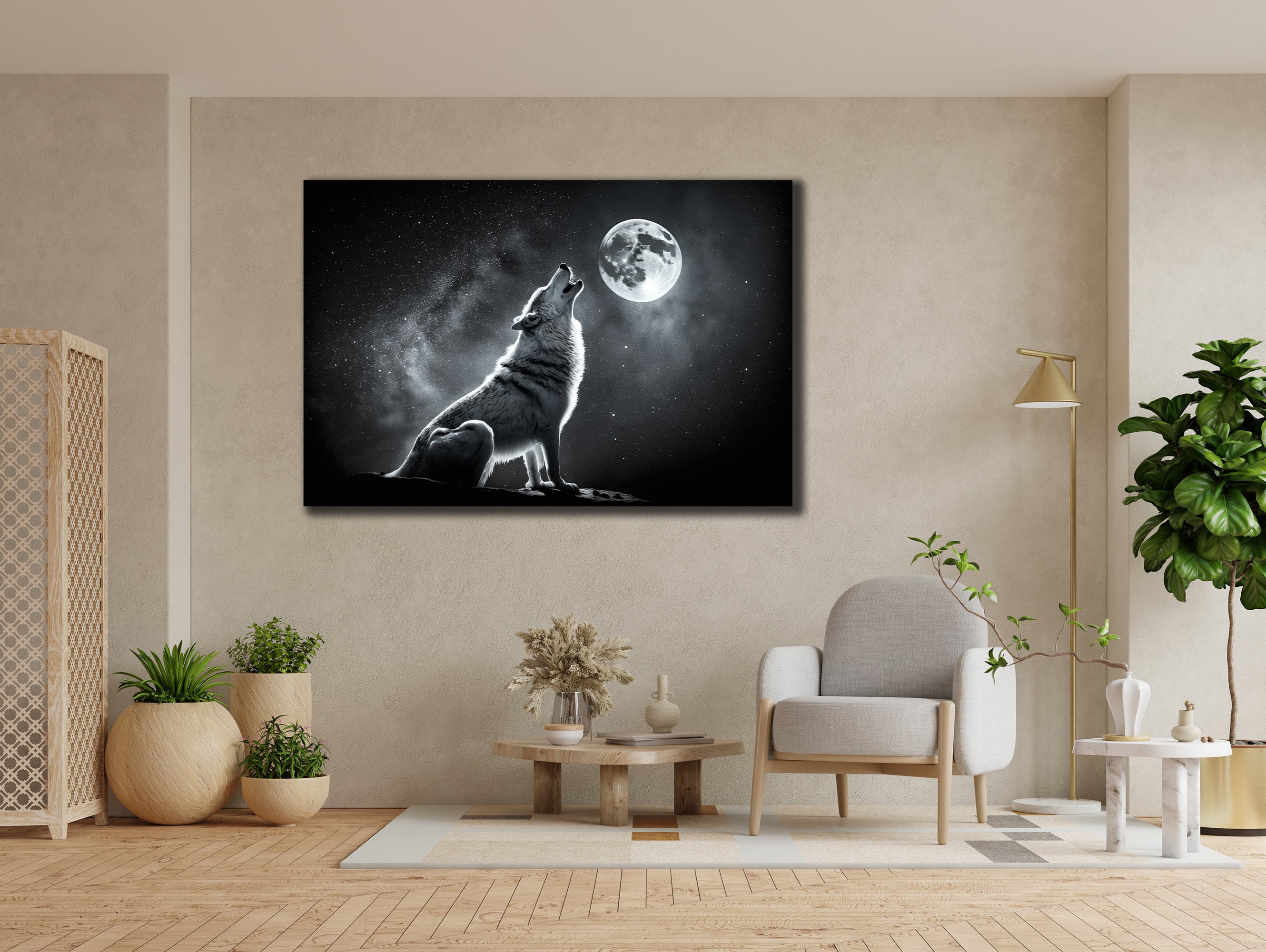 Wolf Canvas Wall Art, Animals Wall Decor, Dining Room Decor, Print ...