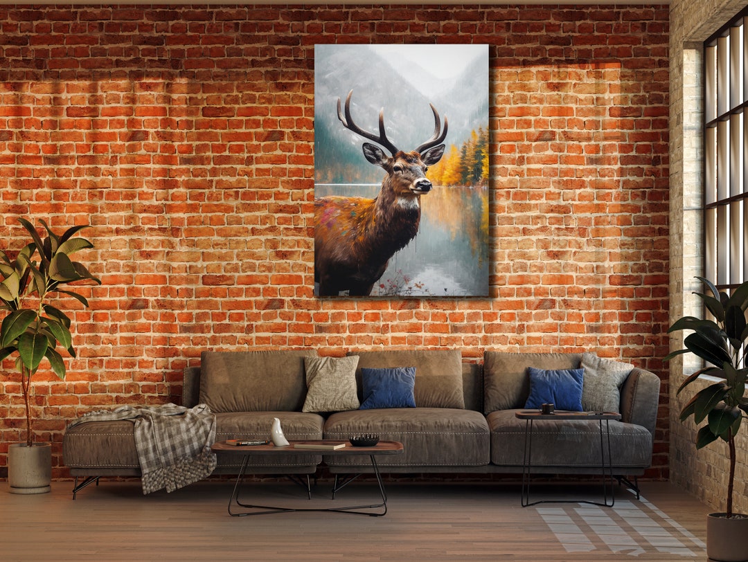 Deer Art Print, Deer Wall Art, Animal Wall Art Prints, Deer Canvas Wall ...