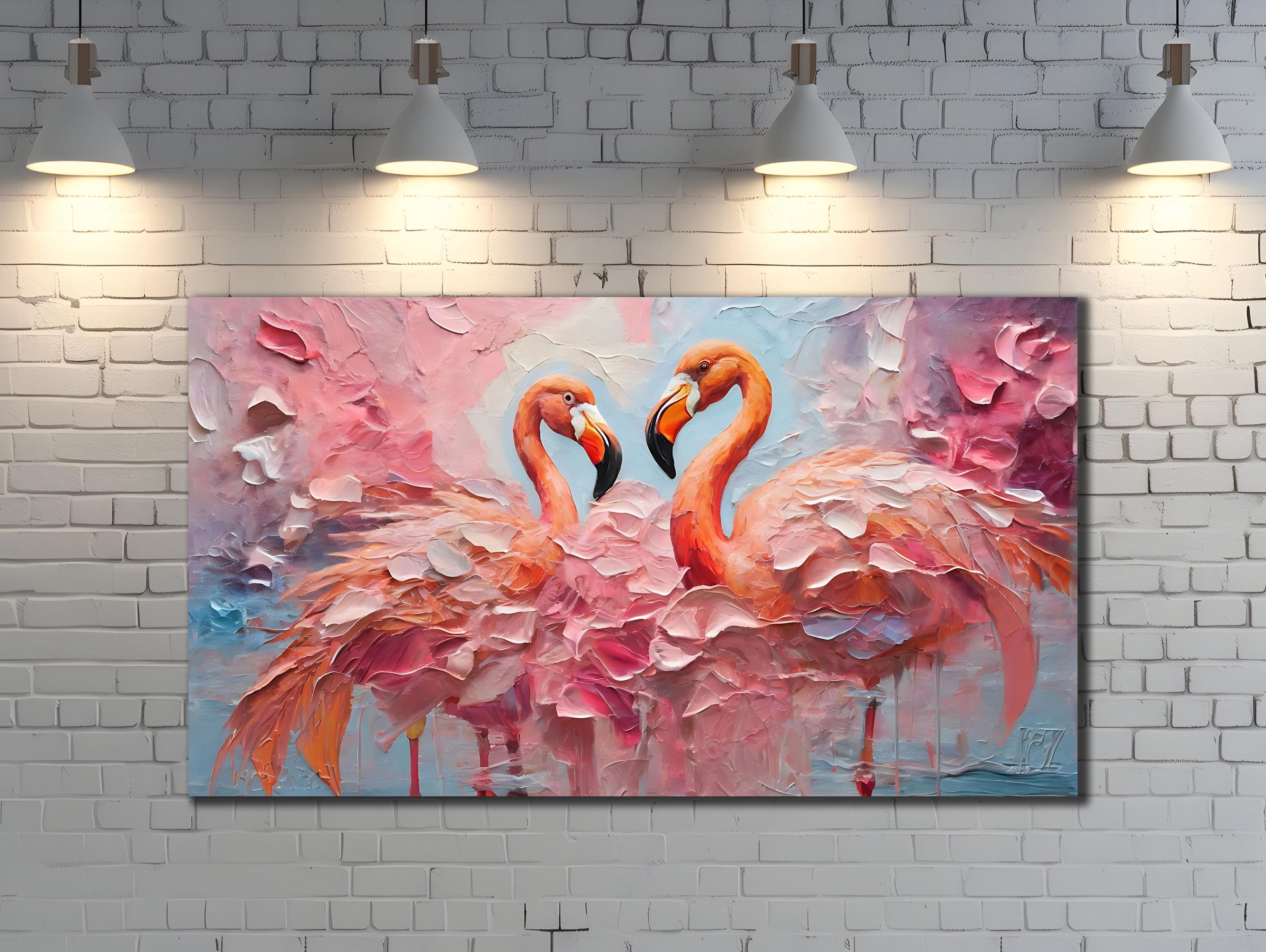 Pink Flamingo Wall Art, Animals Wall Decor, Flamingo Canvas Print Art ...