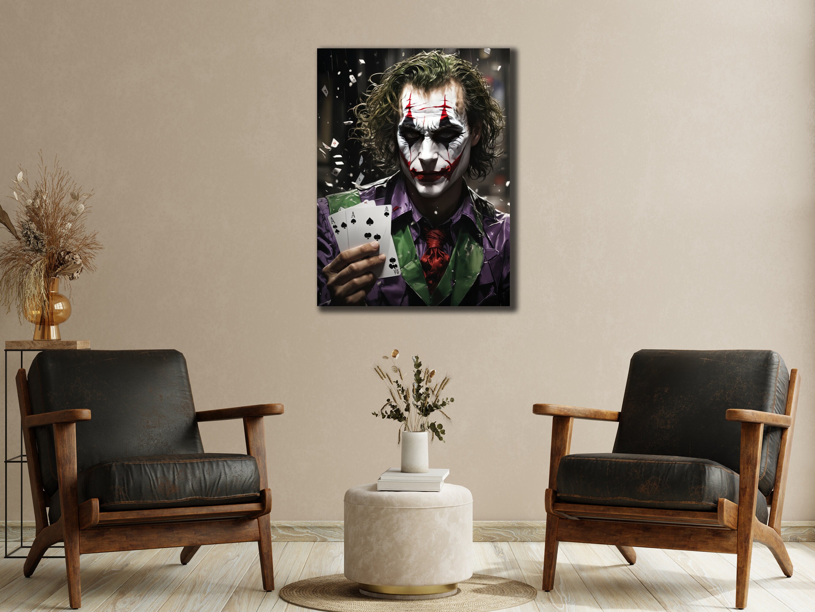 Joker Canvas Art Print, Superhero Wall Art, Movie Wall Decor Print ...