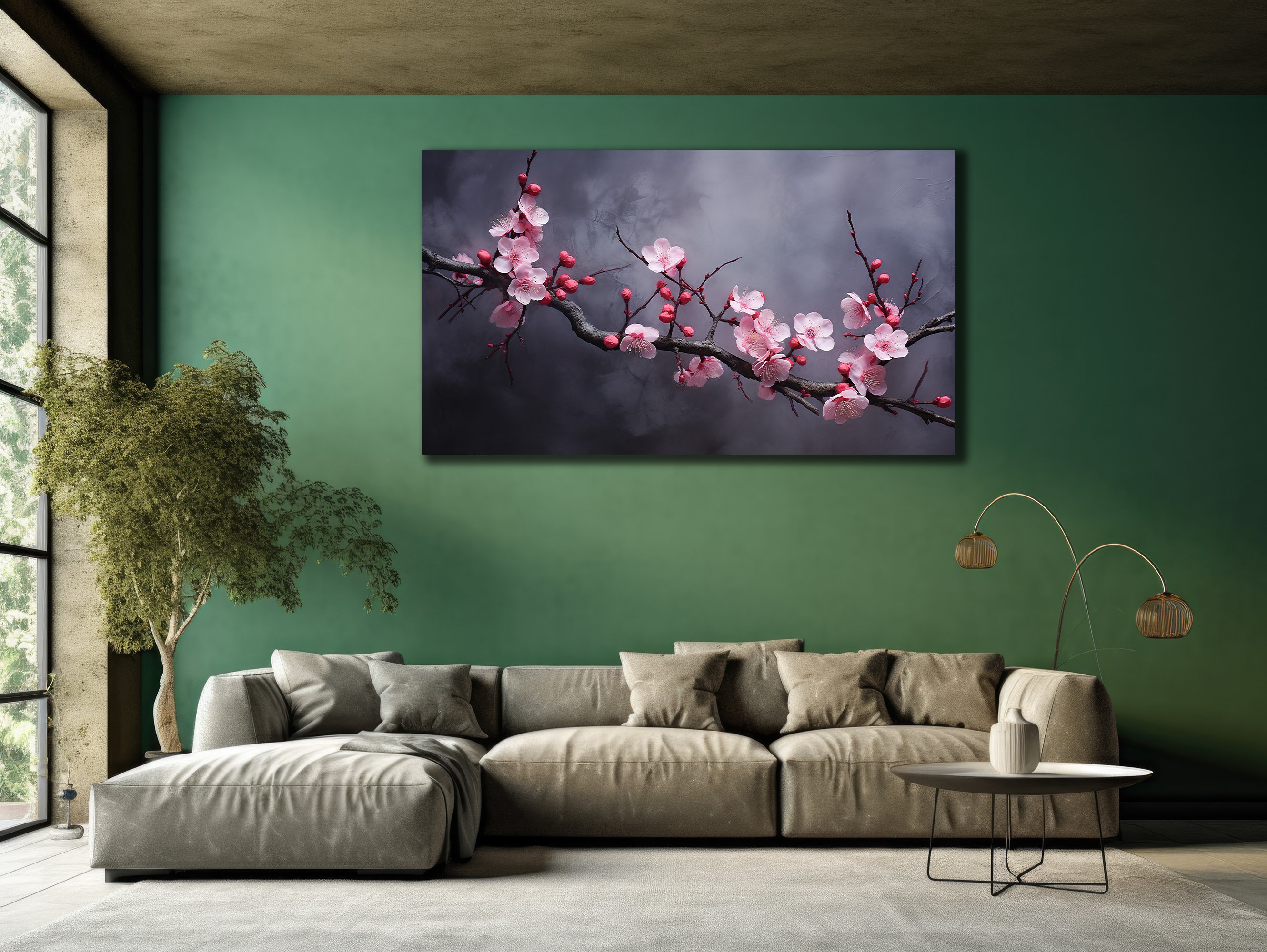 Pink Flower Wall Art, Sakura Tree Wall Decor, Cherry Blossom Poster ...
