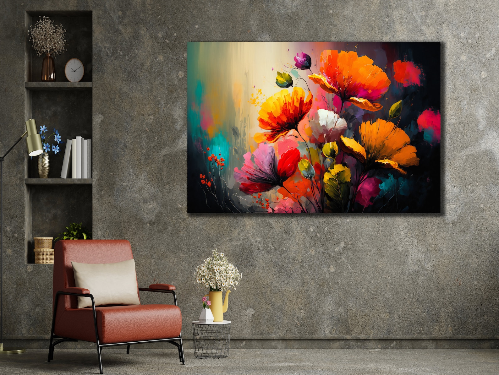 Colorful Flower Wall Art, Rose Wall Decor, Floral Canvas Print Art ...