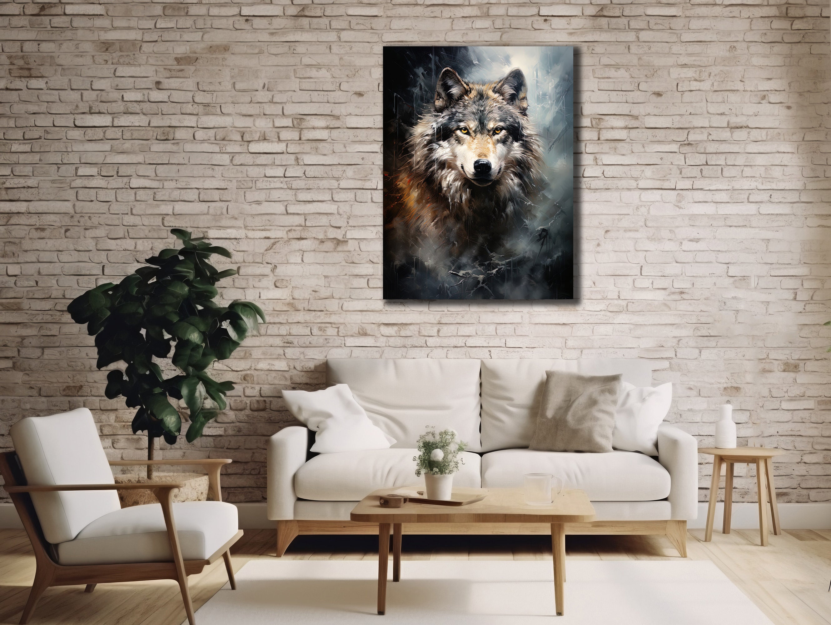 Wolf Canvas Wall Art, Animals Wall Decor, Dining Room Decor, Print ...
