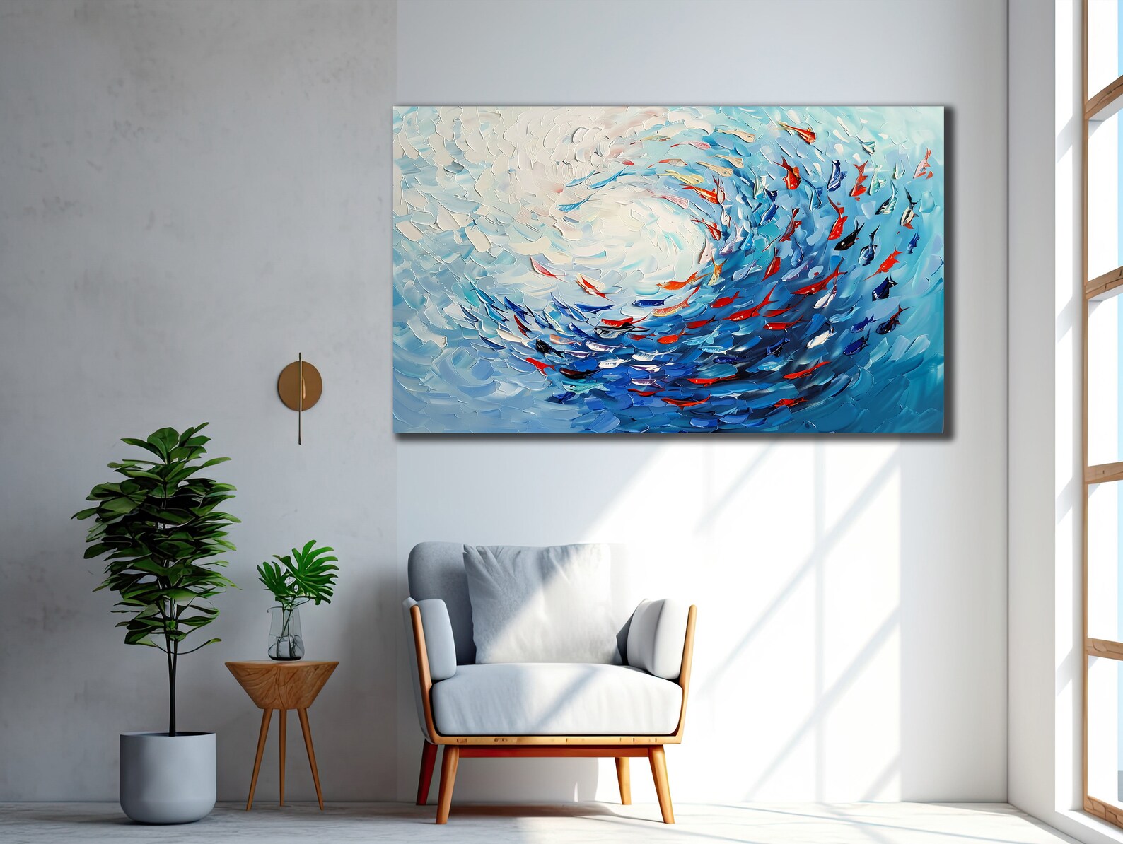 Tropical Fish Canvas Wall Art, Colorful Fish Wall Decor, Dining Room ...
