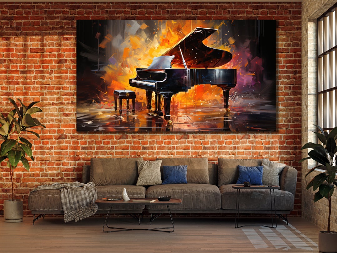 Abstract Piano Canvas Print, Colorful Music Room Wall Art - Etsy