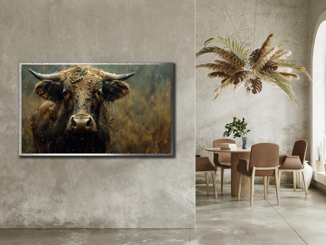 Highland Cow Canvas Print: Rustic Farmhouse Wall Decor - Etsy