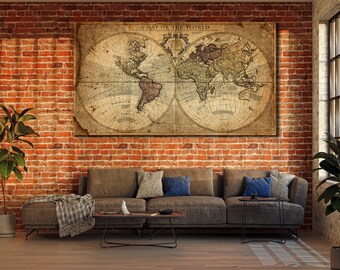 World Map Canvas Art, Old World Map, Old World Map Art Canvas, Map ...
