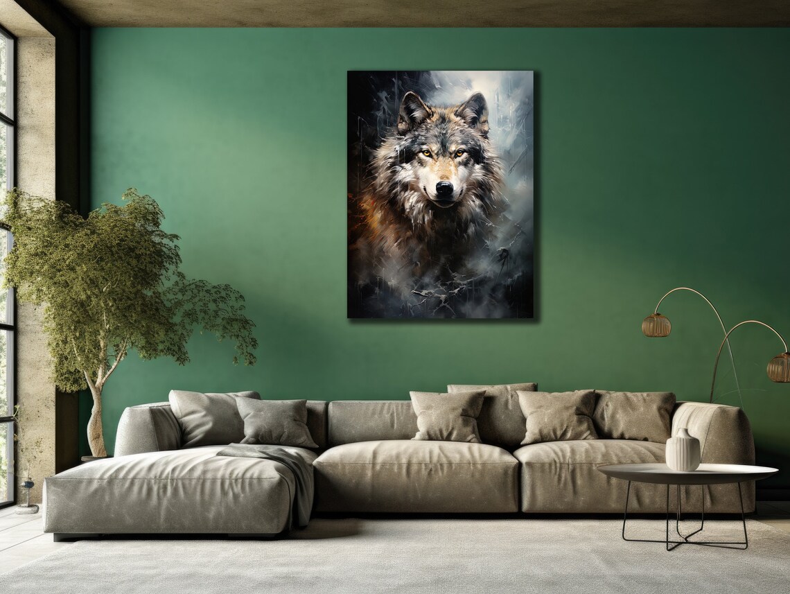 Wolf Canvas Wall Art, Animals Wall Decor, Dining Room Decor, Print ...