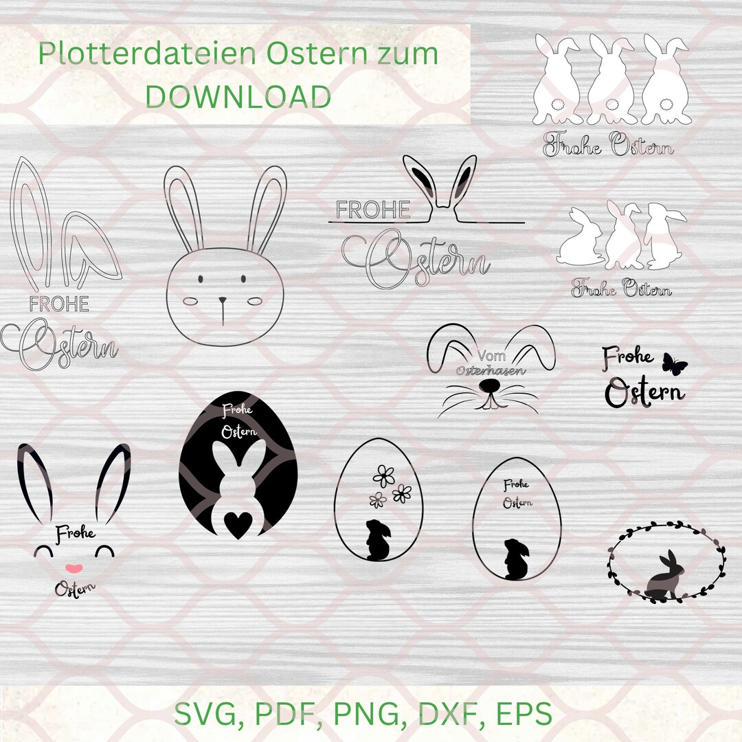 Plotterdatei Ostern Svg, Png, Pdf, Dxf zum Download, Ostern Schriftzüge ...