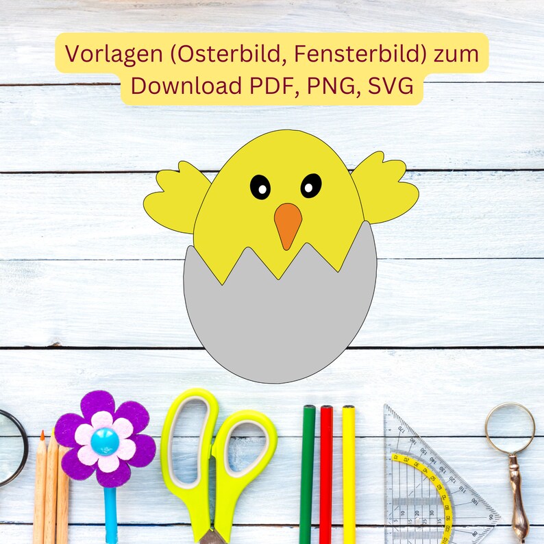 Chick as a Window Picture or Easter Picture Craft Template for Download ...