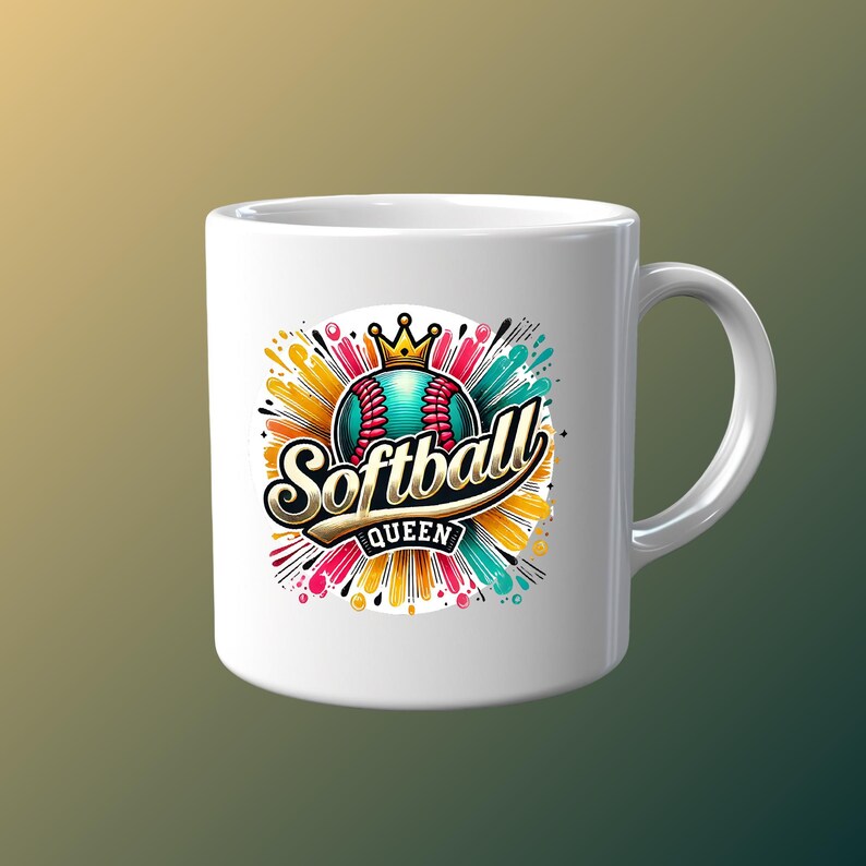 Softball Queen Clipart - Vibrant Sublimation Design for Female Athletes ...