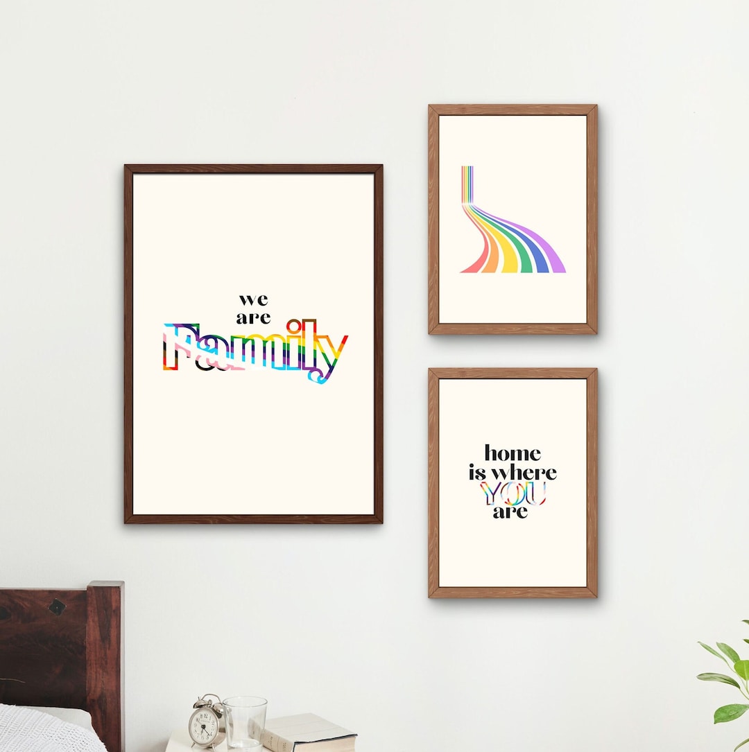LGBTQ Chosen Family Wall Decor Pride Prints for Living Room Diversity Celebration Posters ...