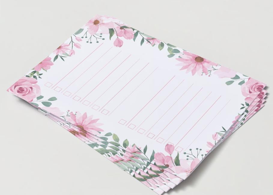 Pink Flower Journal Pages: Lined Printable Paper (digital Download) - Etsy